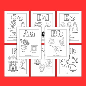 Christmas Alphabet Coloring Pages: Festive ABC Printable (PDF) - Etsy