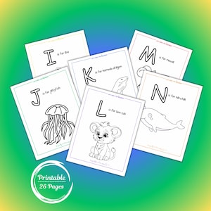 Animal Alphabet Coloring Pages: Preschool Learning (printable) - Etsy