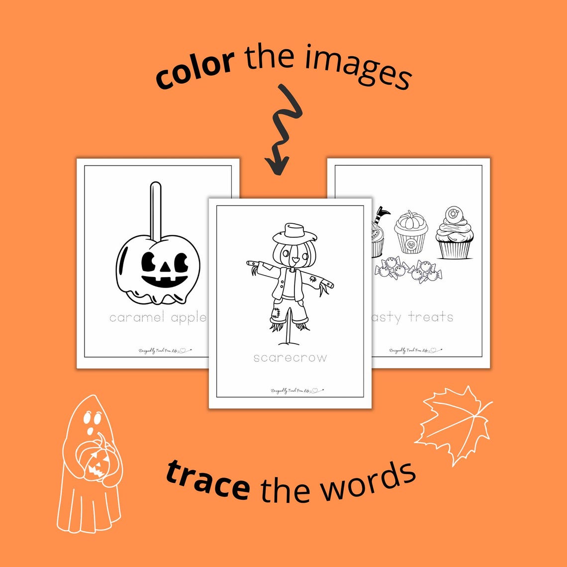 Halloween Tracing Pages: Preschool Handwriting Worksheets (digital ...