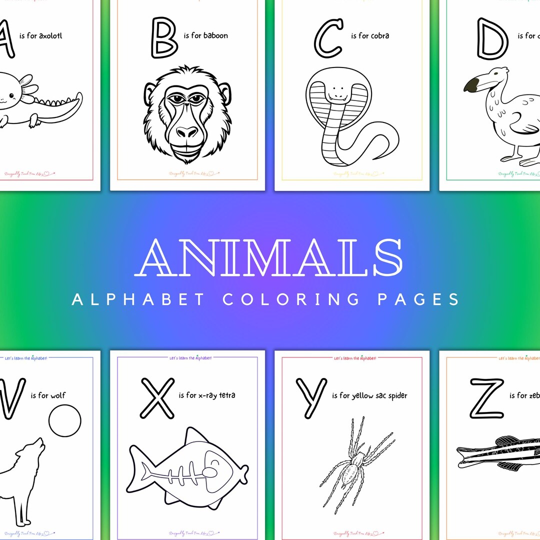 Animal Alphabet Coloring Pages, Preschool Alphabet, Kindergarten ...