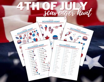 4th of July Scavenger Hunt Printable, July 4th Game, 4th of July ...