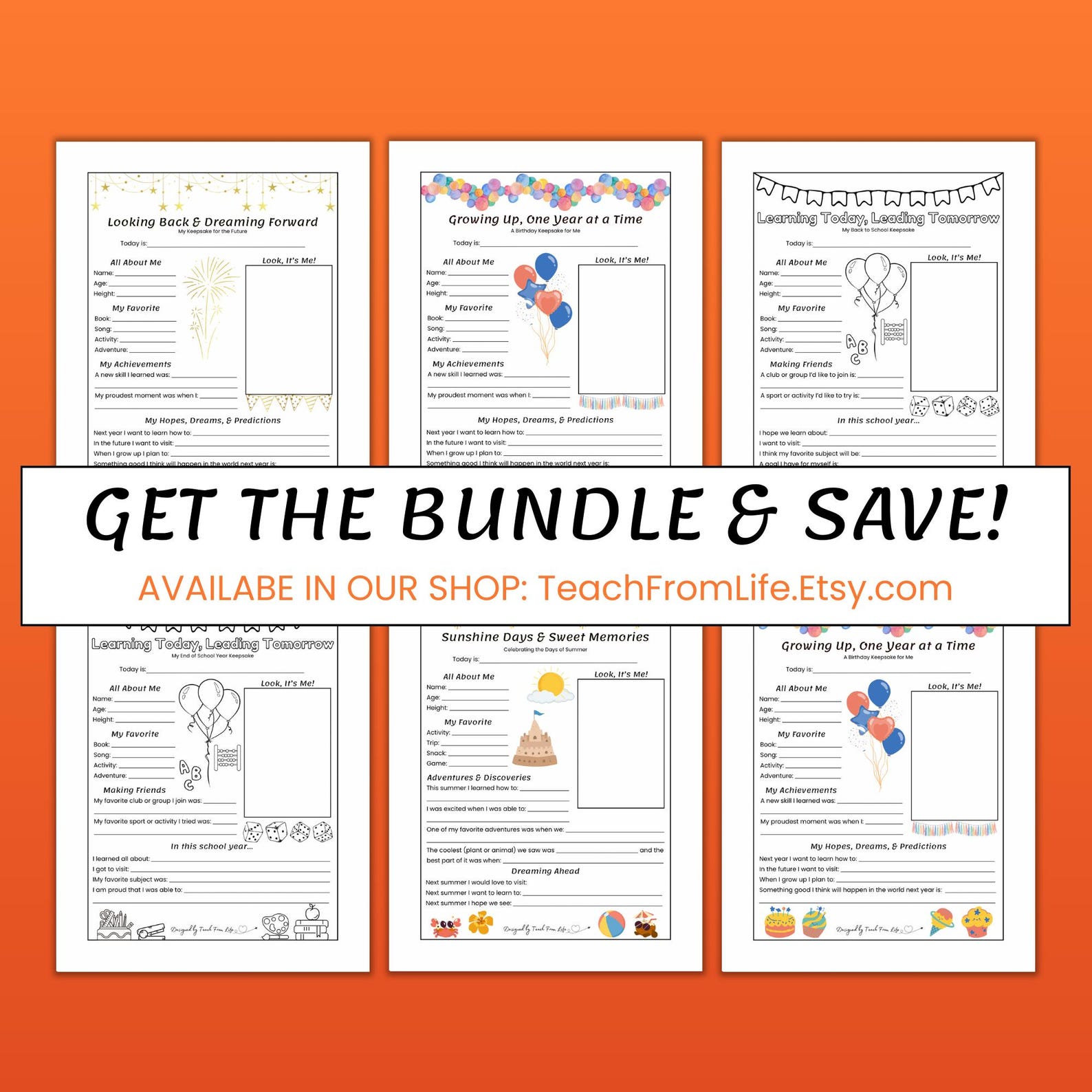 Summer Vacation All About Me Time Capsule Summer Vacation Memory Keeper ...