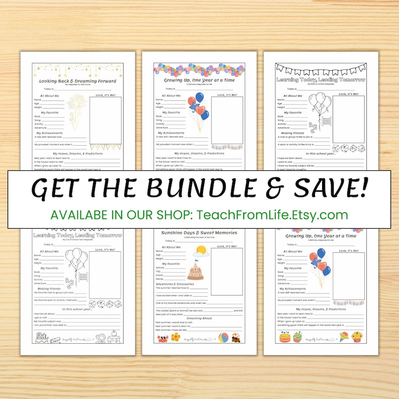 All About Me School Year Printable: Back to School Time Capsule (PDF ...