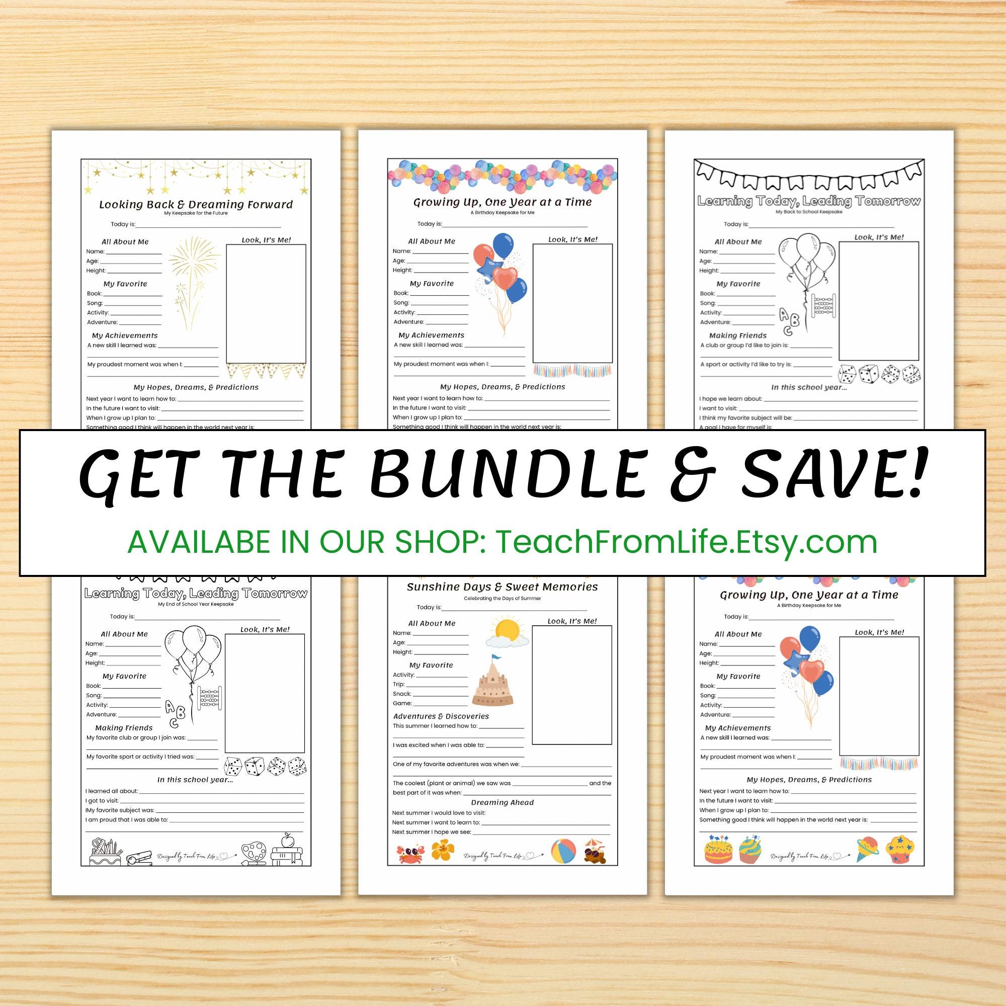 All About Me School Year Printable: Back to School Time Capsule (PDF ...