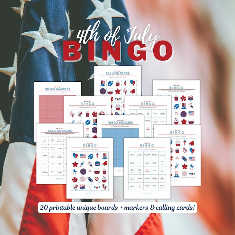 4th of July Bingo - Etsy