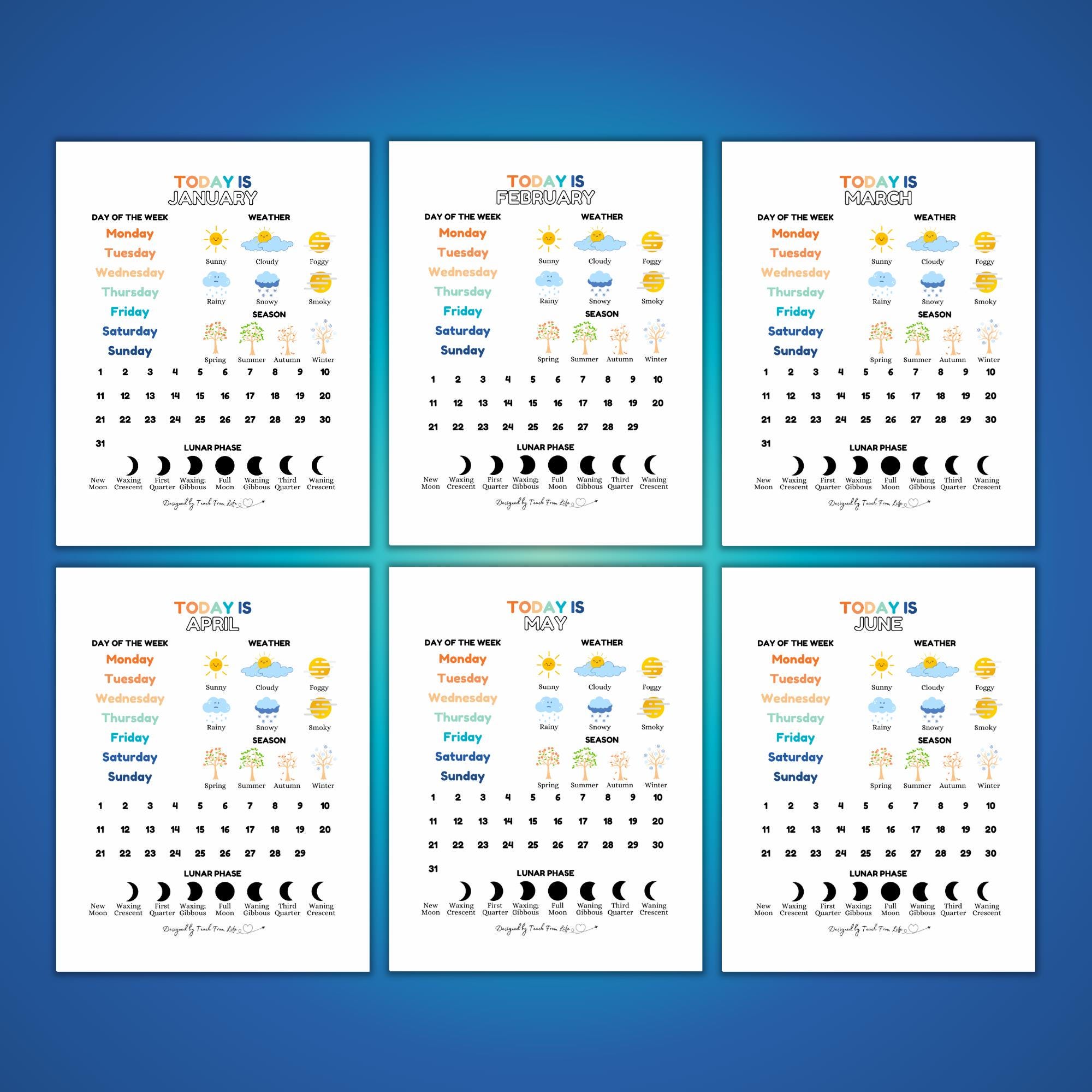 Printable Kids Daily Calendar: Homeschool Learning (PDF Download) - Etsy