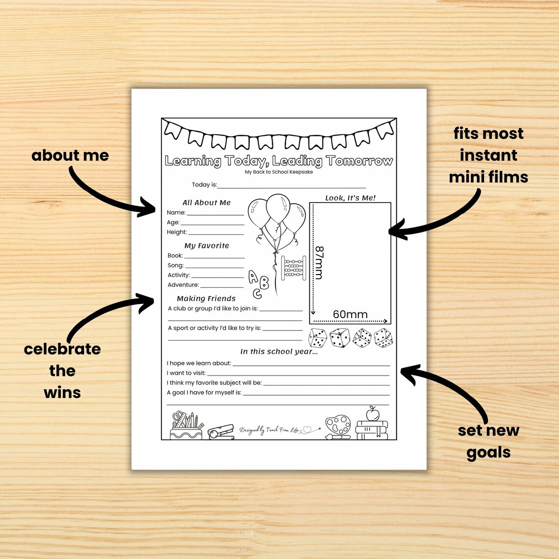 All About Me School Year Printable: Back to School Time Capsule (PDF ...