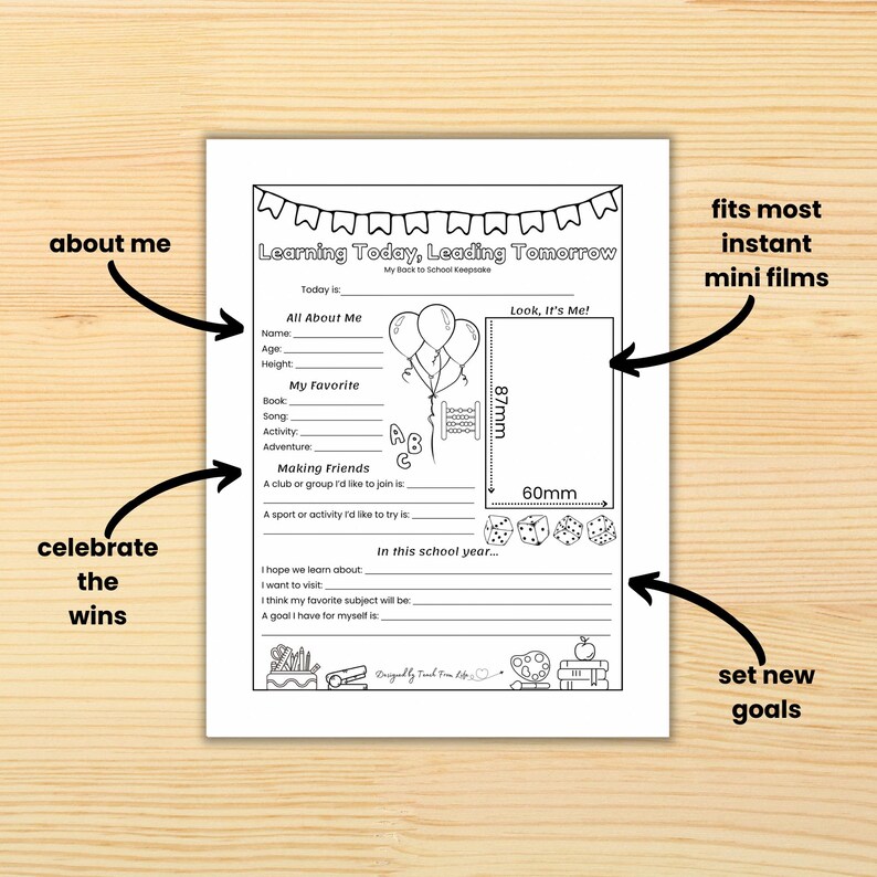 All About Me School Year Printable: Back to School Time Capsule (PDF ...