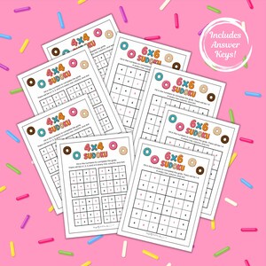 Donut Sudoku Printable Pack for Kids | Cut & Paste Logic Puzzles | 4x4 ...