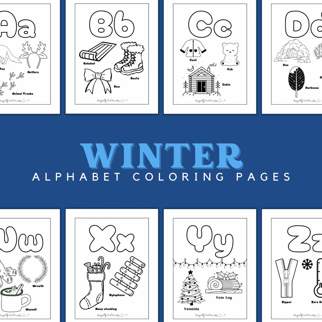 Winter Alphabet Coloring Pages | Preschool Winter Alphabet ...