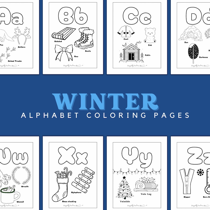 Winter Alphabet Coloring Pages | Preschool Winter Alphabet ...