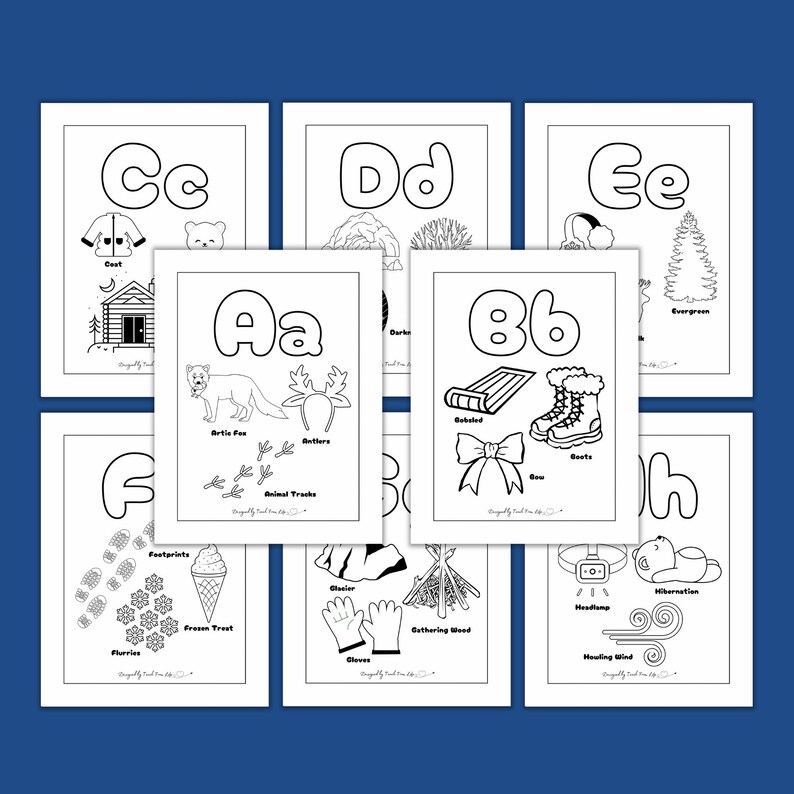 Winter Alphabet Coloring Pages | Preschool Winter Alphabet ...