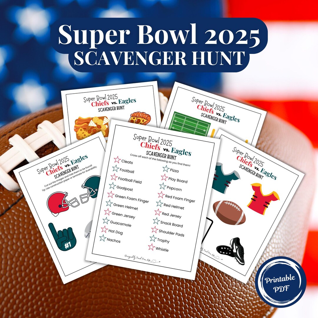 Super Bowl Scavenger Hunt: Printable Family Game (PDF) - Etsy Australia