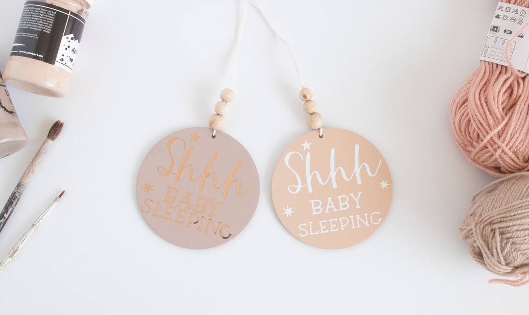 Shhh Baby Sleeping, Baby Sleeping Sign, Wooden Baby Sign, No Wake Zone ...
