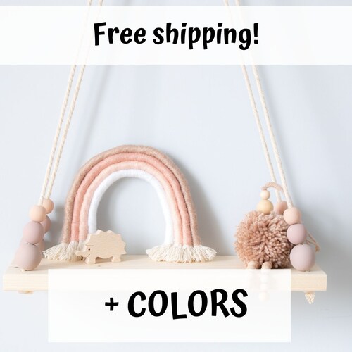 Baby Girl Small Gift Set Hanging Shelf Rope Swing Shelf - Etsy