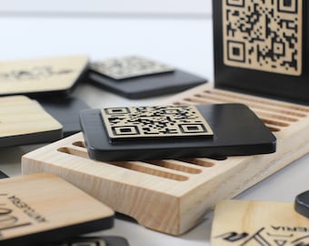 Wood Menu Qr Code Holder - Etsy
