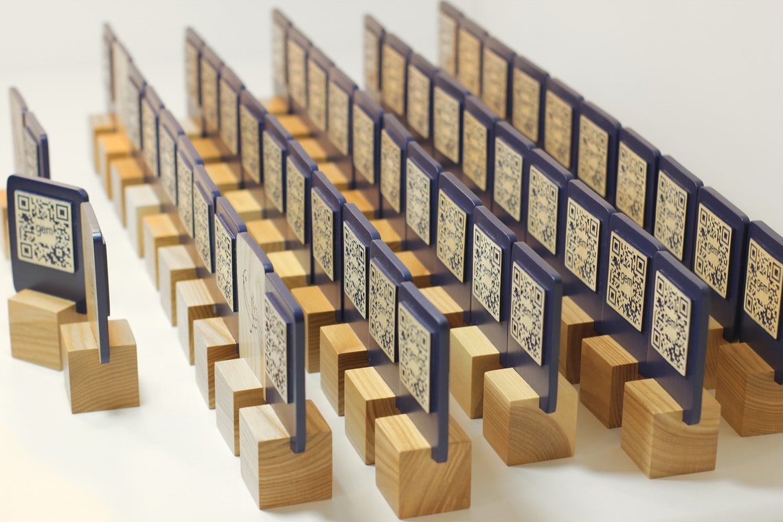 Qr Code Stand Qr Code Wood Qr Code Holder Personalised Qr Code | Etsy