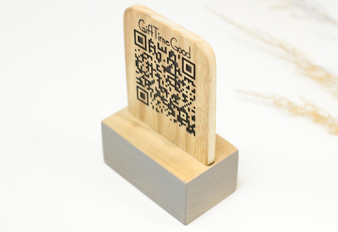 Menu Holder Qr-code Wooden Menu Stand Restaurant Menu Cover - Etsy