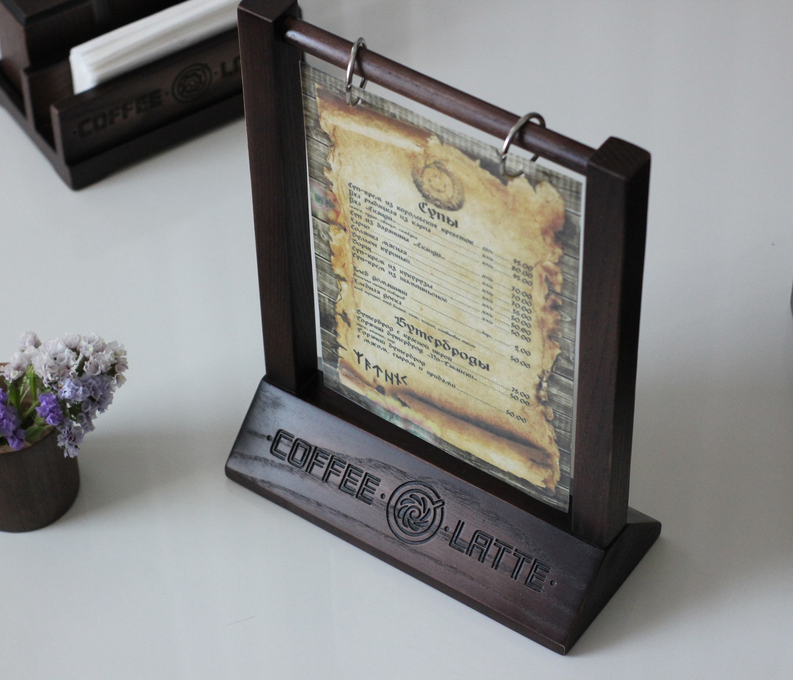 Menu Holder.wooden Menu Stand.restaurant Menu Cover.hot Dog | Etsy