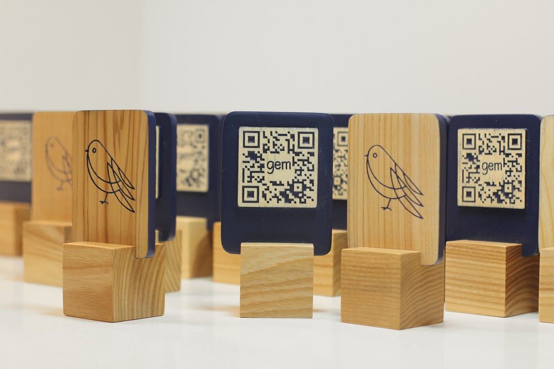 Qr code stand qr code wood qr code holder personalised qr code - Etsy ...