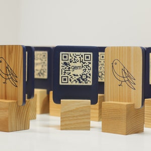 Qr Code Stand Qr Code Wood Qr Code Holder Personalised Qr Code - Etsy