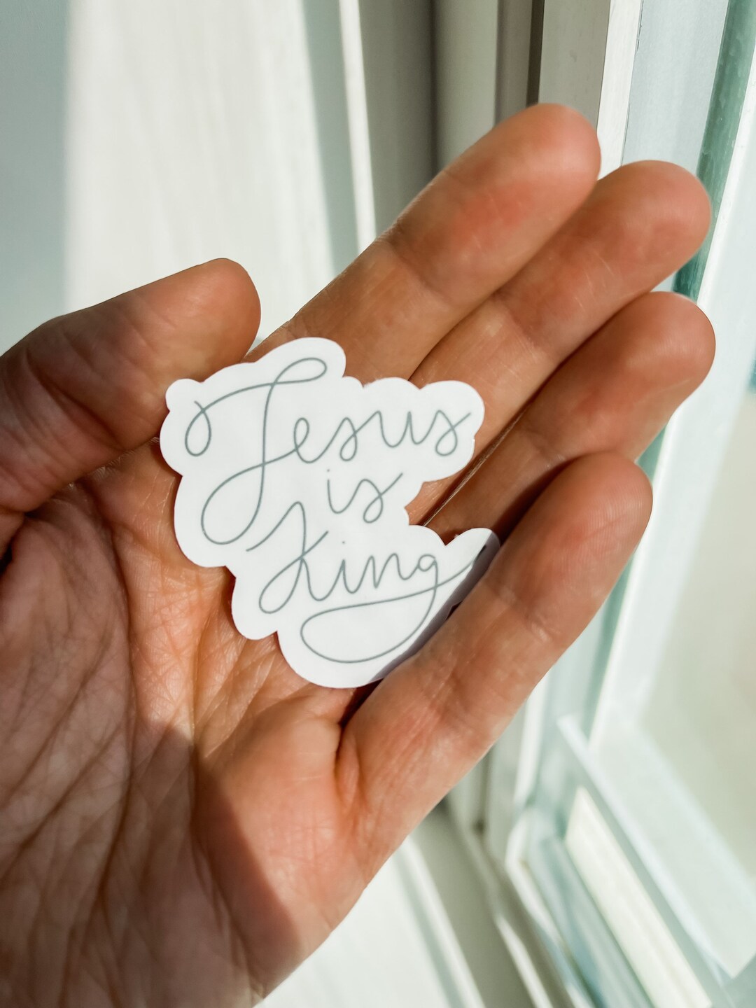 Jesus is King Sticker | Christian | Calligraphy | Christian Sayings ...