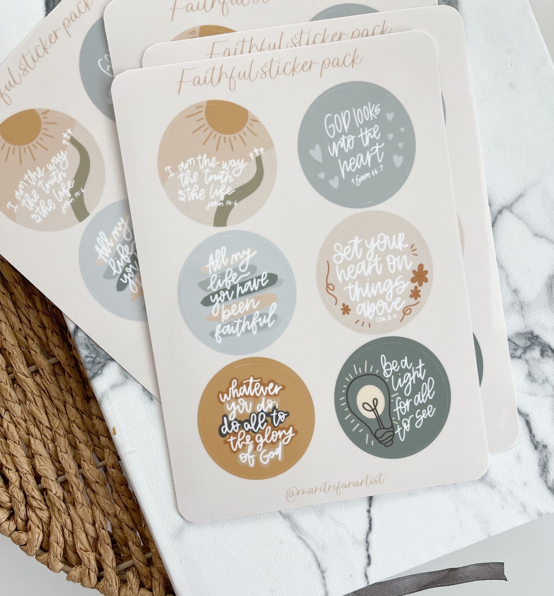 Sticker Pack | Faithful | Christian | Blessed | Encouraging | Sunday ...