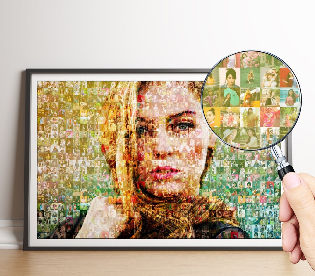 Photo Mosaic Collage Custom Photo Mosaic Poster Hundreds of Photos in ...