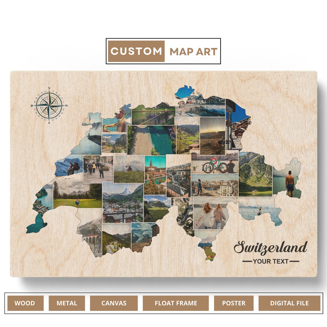 Map of Switzerland Switzerland Landscape Switzerland Travel Poster ...