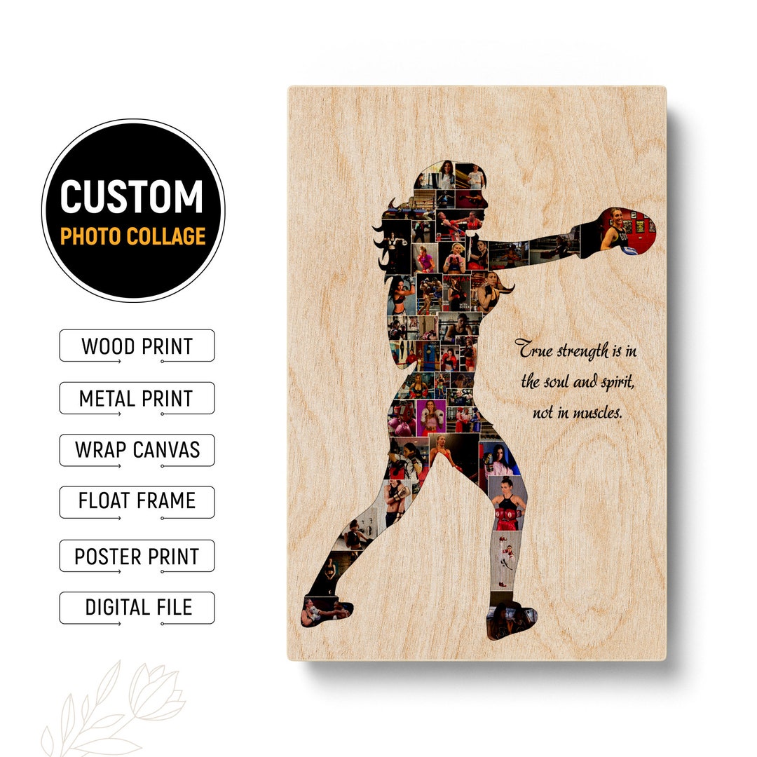 Custom Boxing Coach Gift for Boxer Photo Collage Boxing Birthday Gift ...