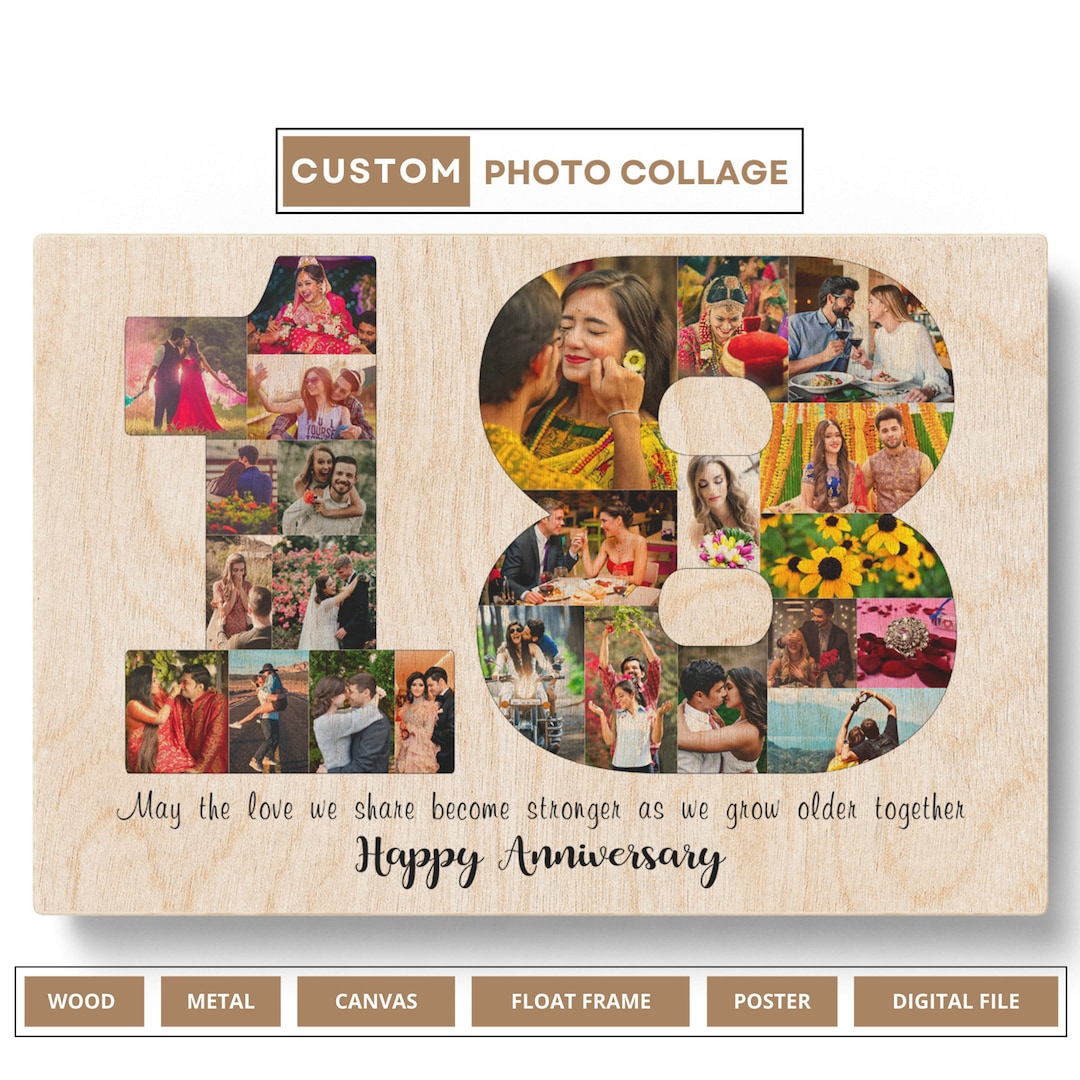 Personalized 18th Wedding Anniversary Gift 18th Anniversary Gift for ...