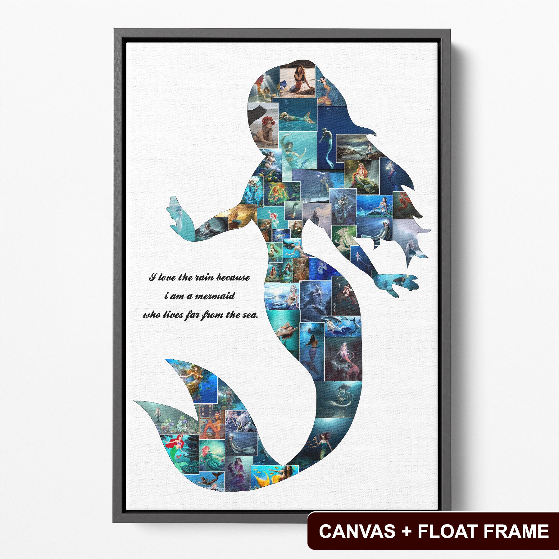 Personalized Mermaid Art Photo Collage Little Mermaid Birthday - Etsy