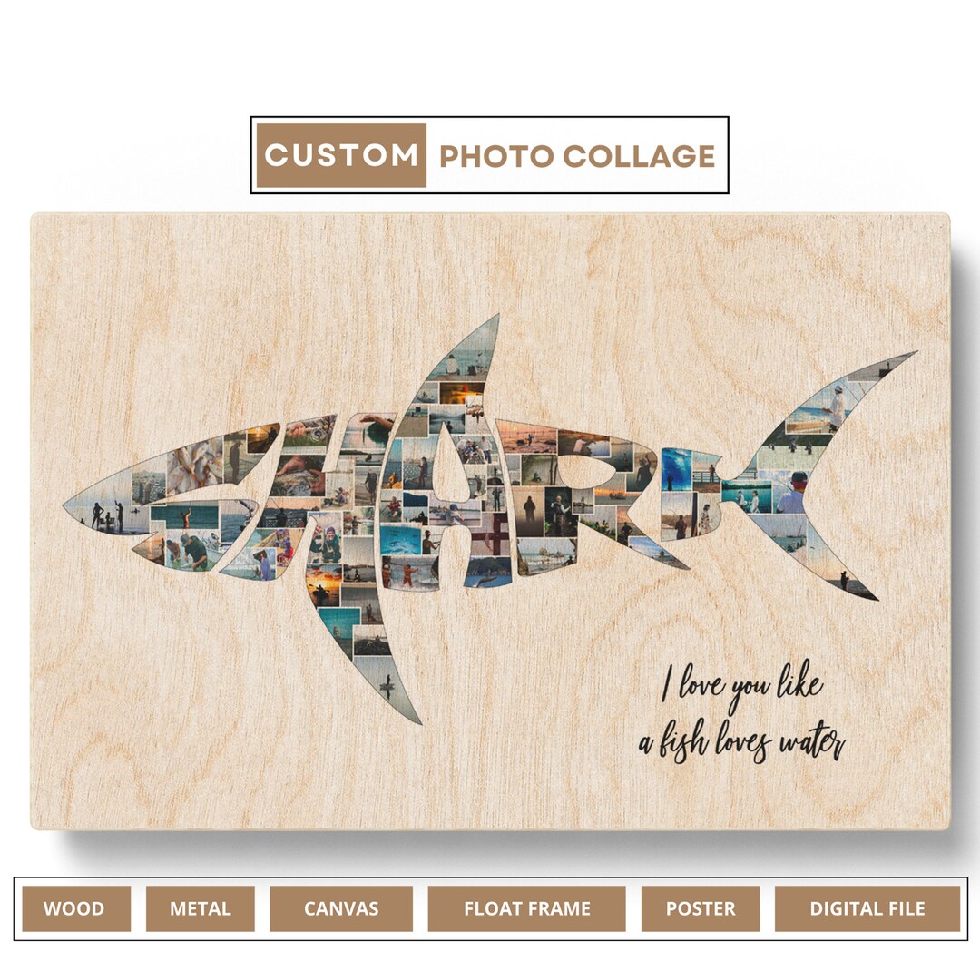 Personalized Shark Wall Decor Shark Gifts for Women Men Shark Photo ...
