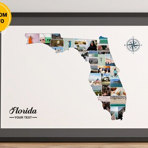 Map of Florida Florida Wall Art Florida Map Print Florida - Etsy