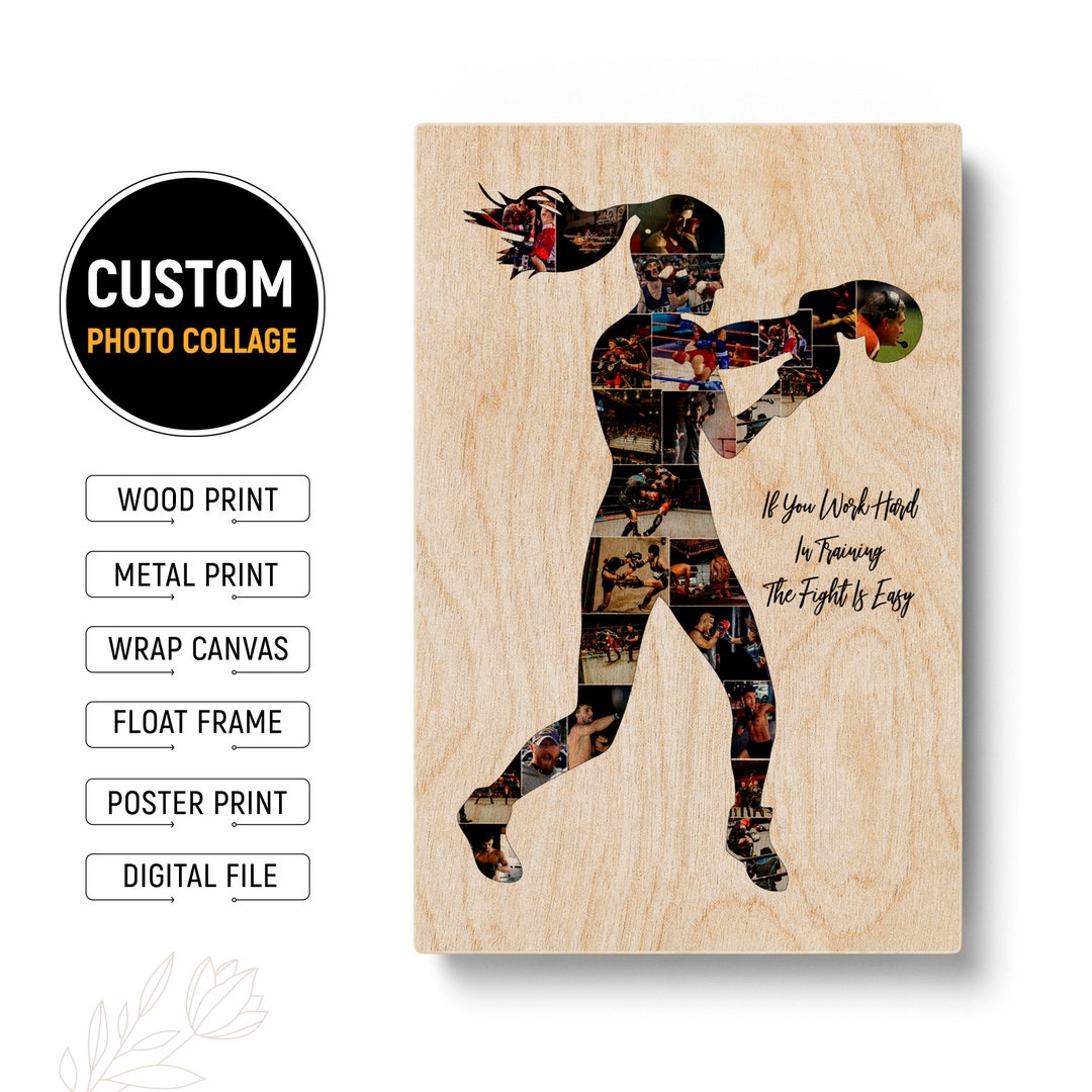 Custom Boxing Gift for Her Boxing Photo Collage Poster Boxing Coach ...