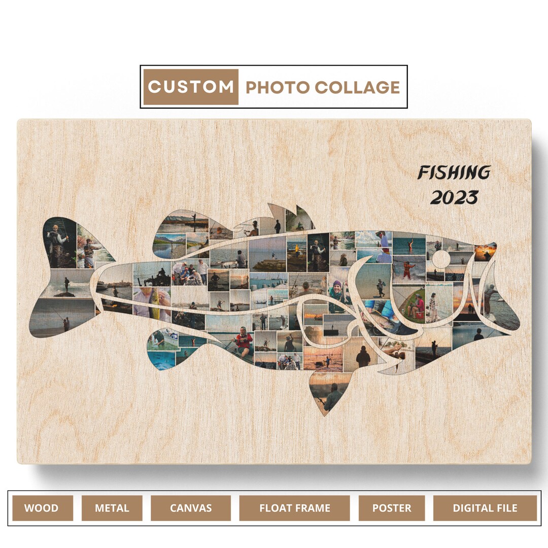 Bass Fish Gift Fishing Gift for Him Custom Fishing Gift Fishing Print ...