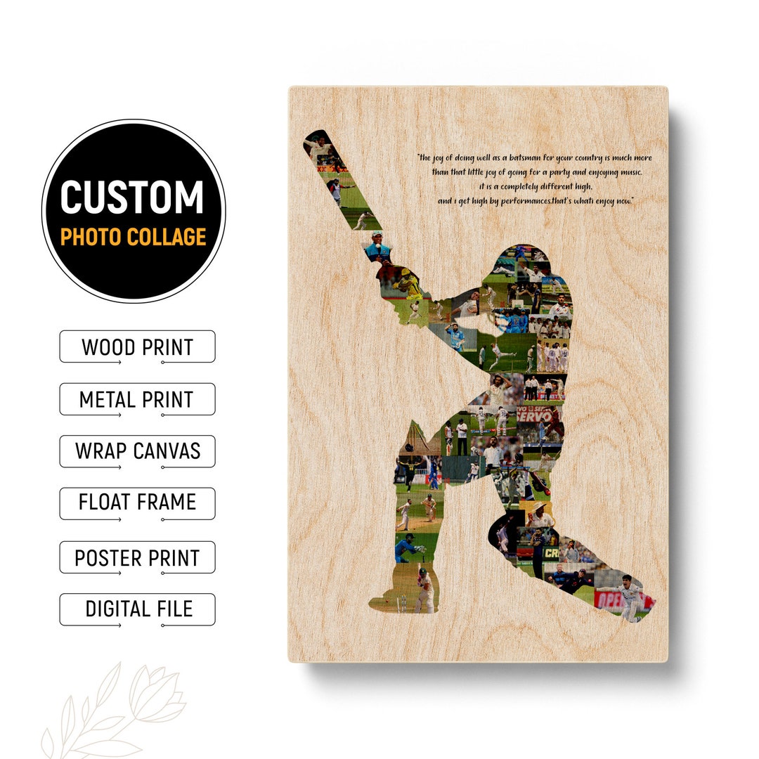 Personalised Cricket Print Photo Collage Gifts for Cricket Lovers ...