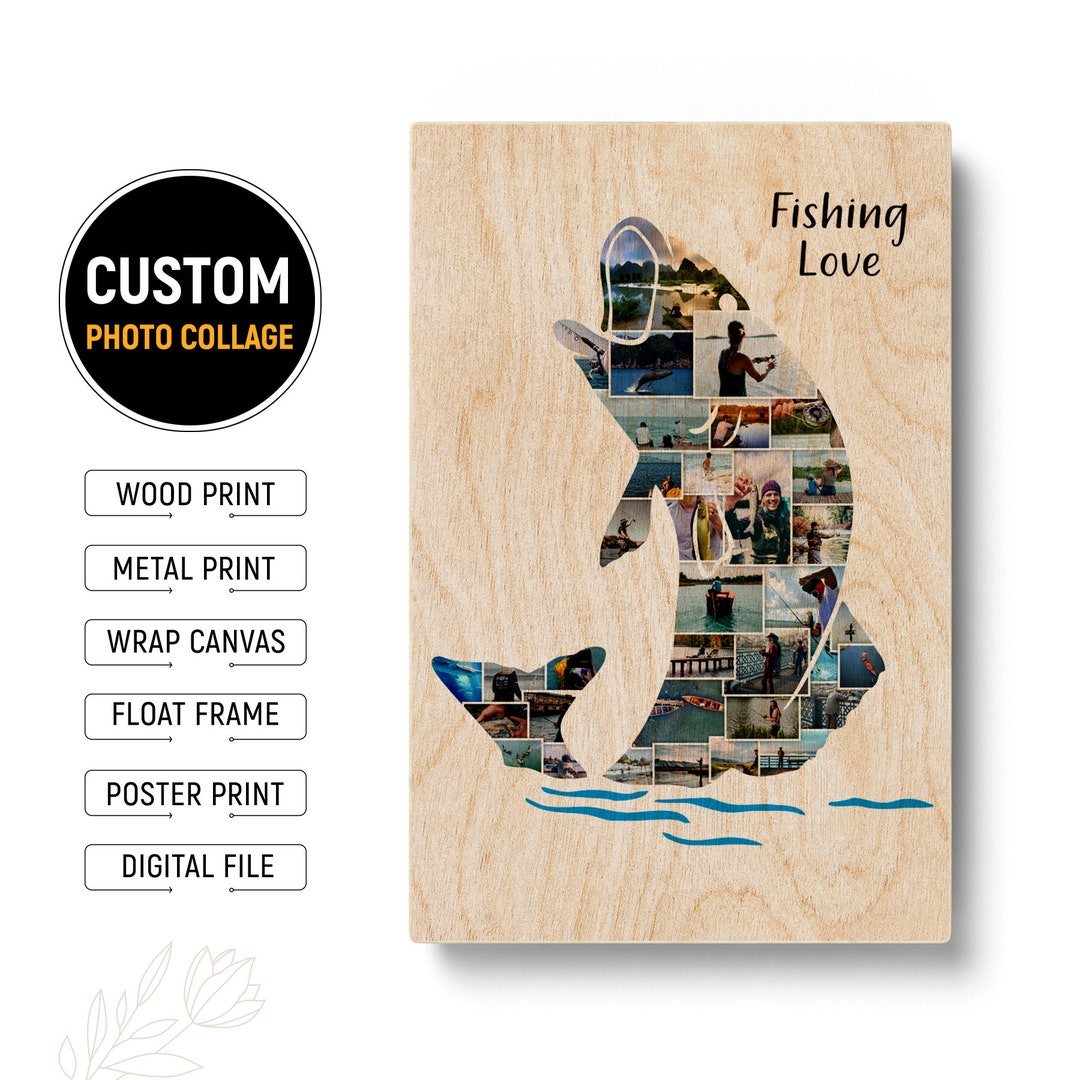 Fish Photo Collage Custom Fishing Gifts for Men Christmas Gifts for ...