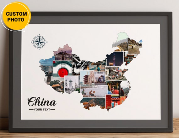 China Photo Collage China Map of China China Art China | Etsy