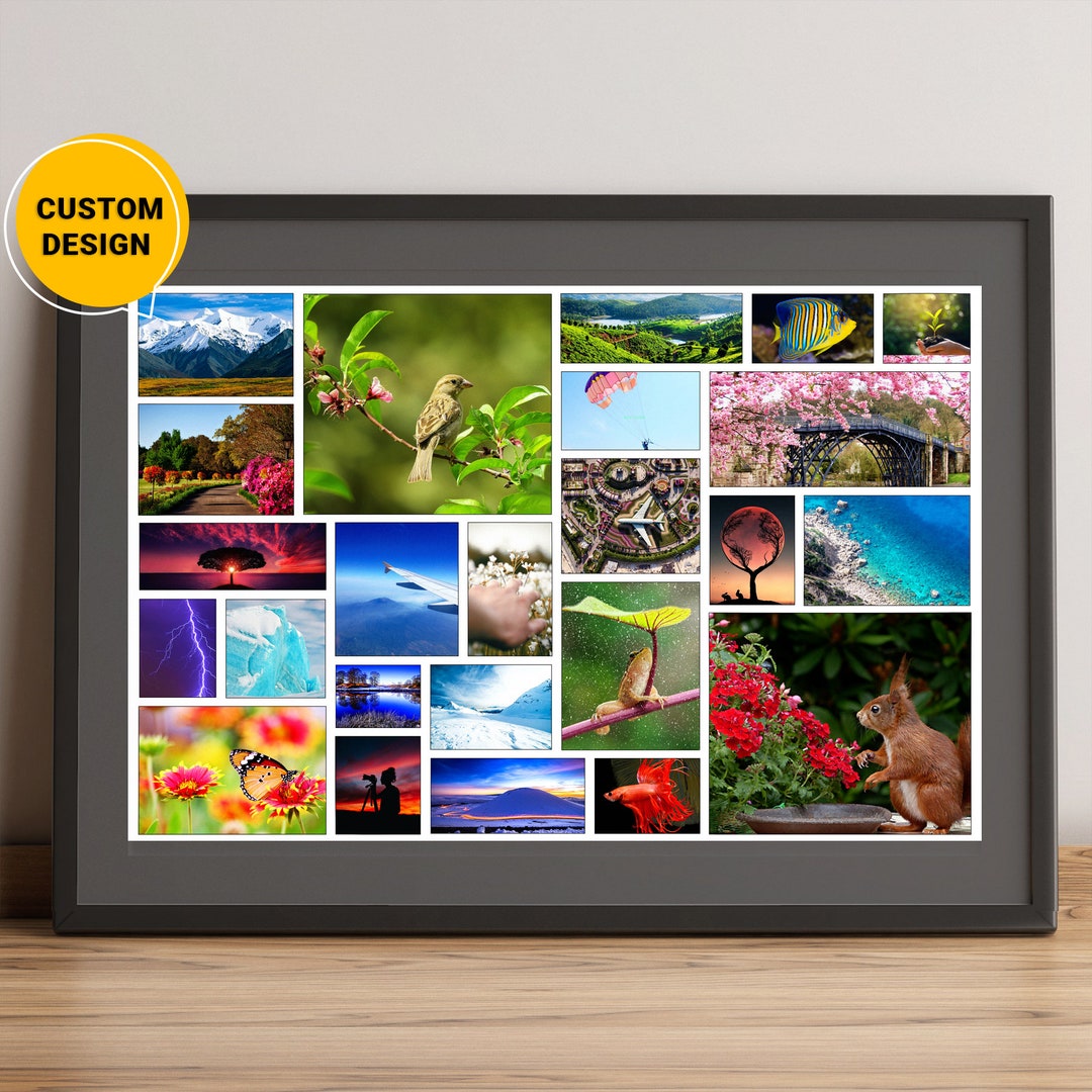 Photo Collage Picture Frames Custom Picture Frame Photo Collage Poster ...
