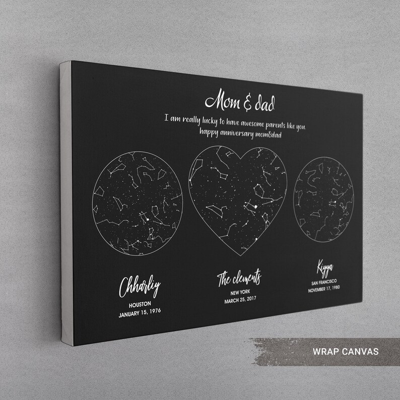 Summer Night Sky Personalize Star Map Family Star Map 6th - Etsy