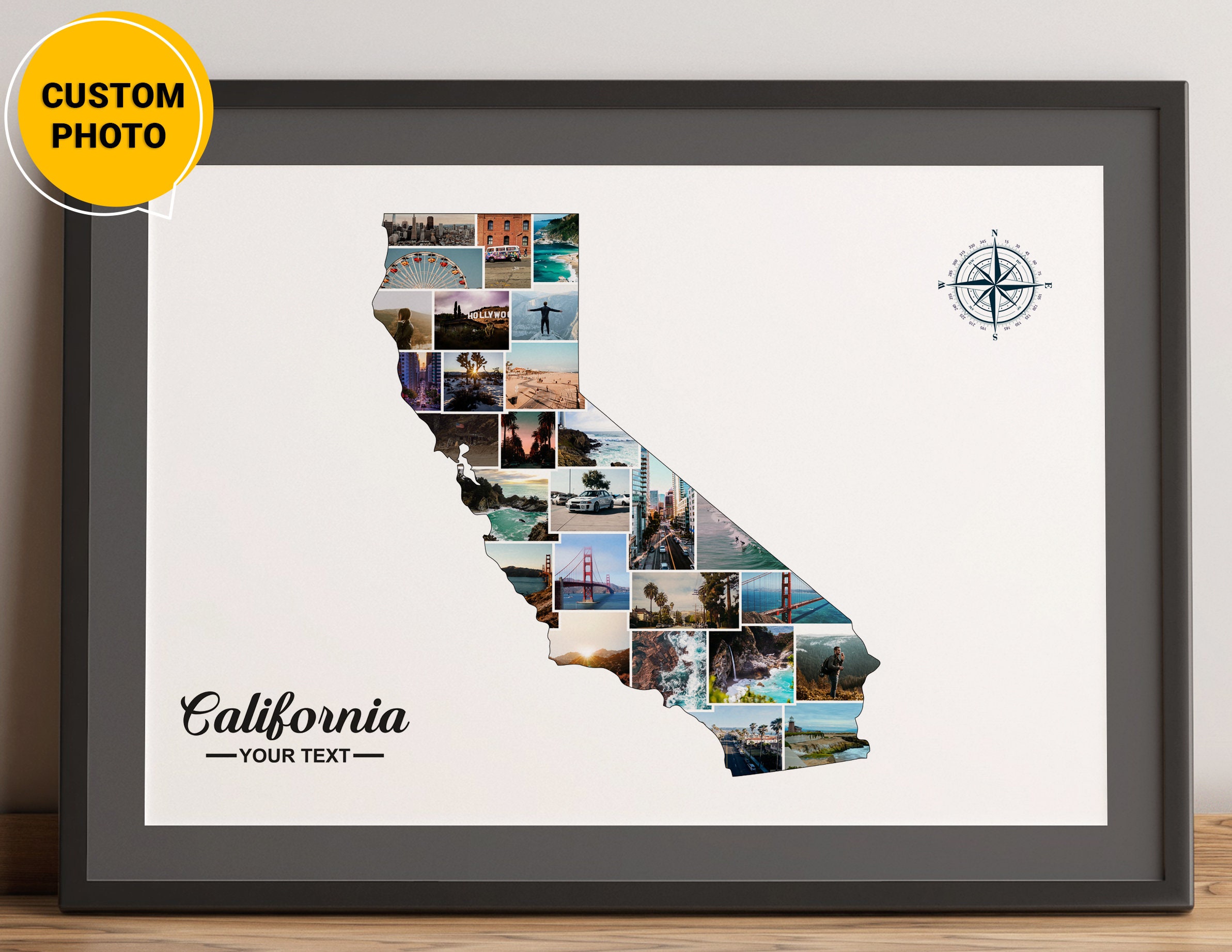California Photo Collage California Map Art California State | Etsy