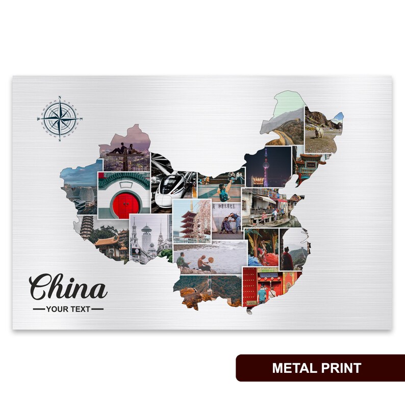 China Photo Collage China Map of China China Art China Map - Etsy