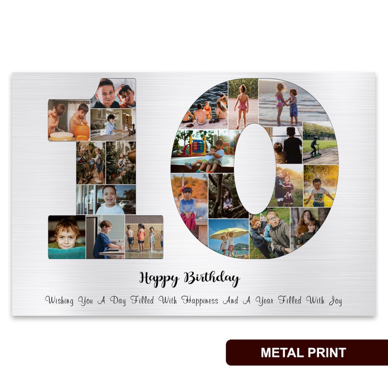 Personalized 10th Birthday Girl Number Collage 10 Year Old Boy - Etsy