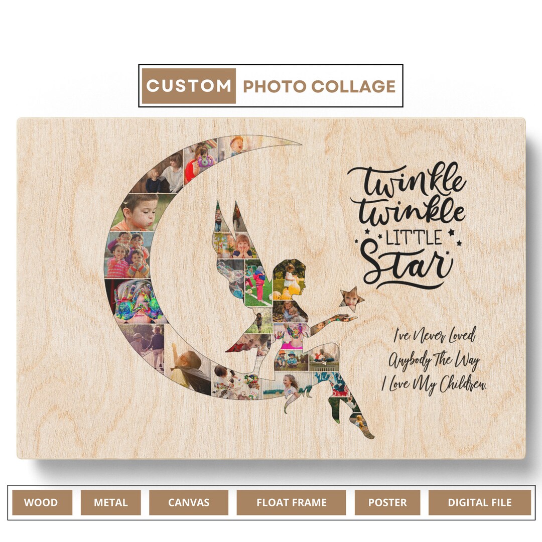 Moon Photo Collage Custom Moon and Star Gifts Moon Themed Gifts Cute ...