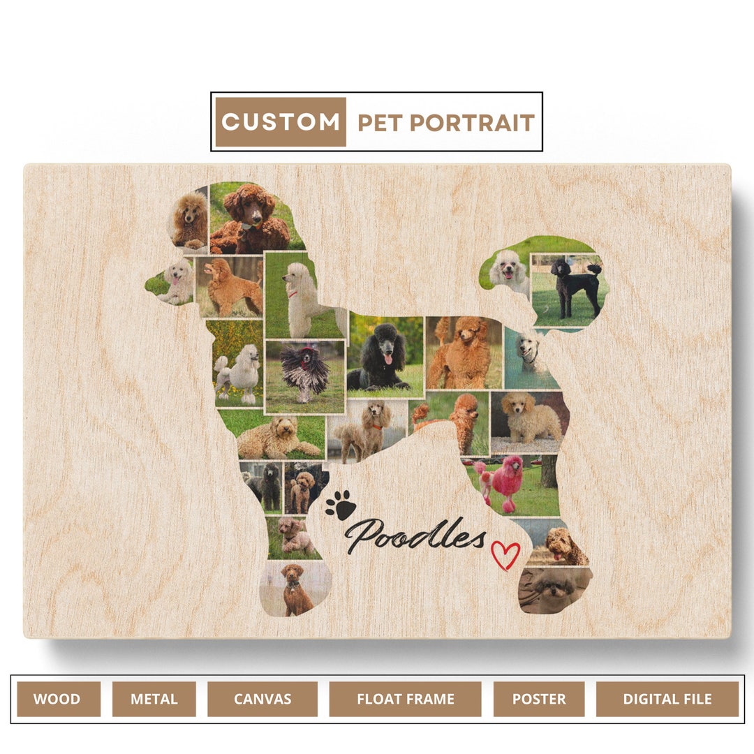 Custom Poodle Gifts Standard Poodle Gifts Poodle Photo Collage Wall Art ...