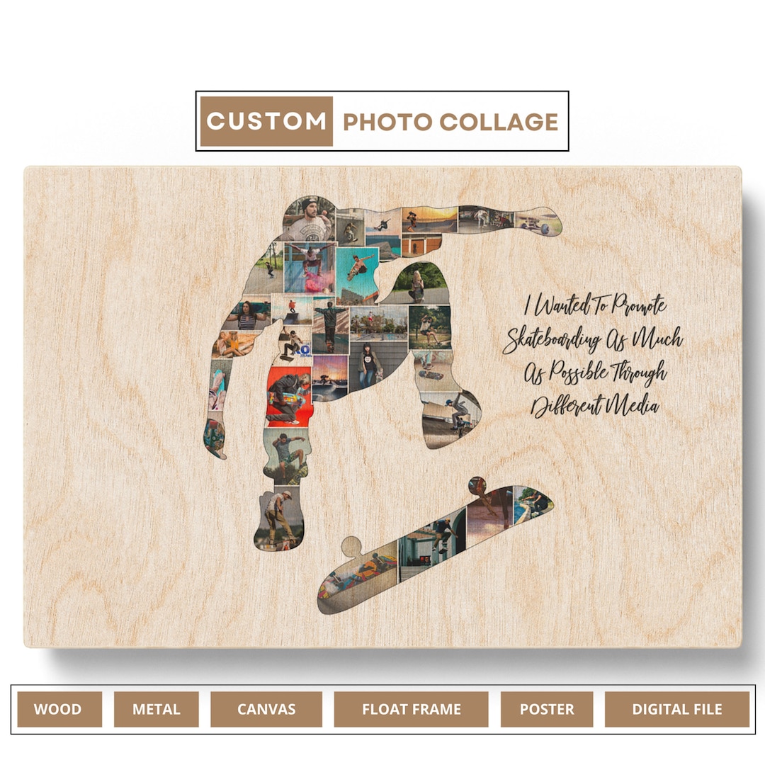 Personalized Skateboard Collage Skateboarding Gifts Skateboard Photo ...