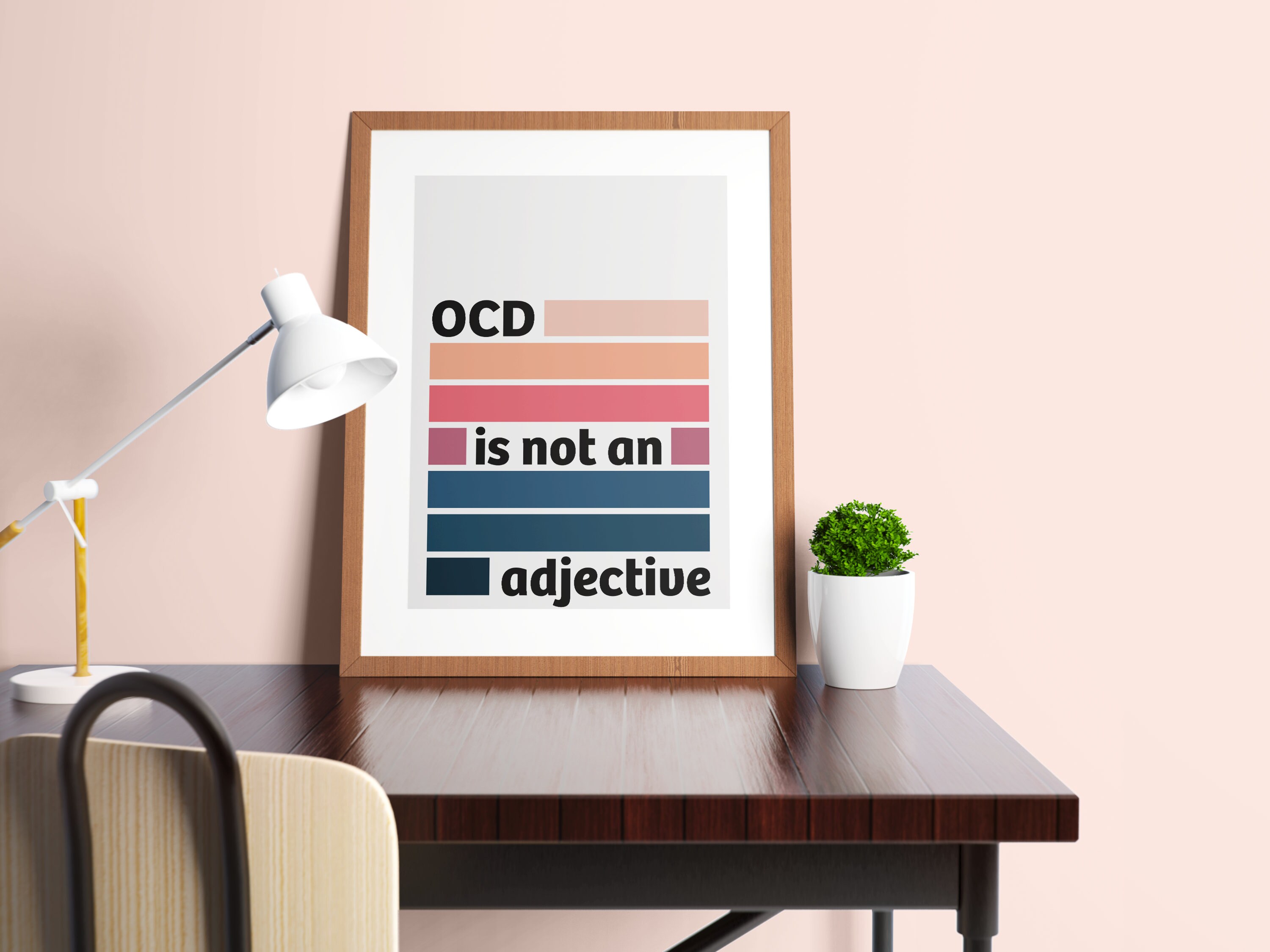 OCD Inspiration Poster 'OCD is Not an Adjective' Digital Art Print A4 ...