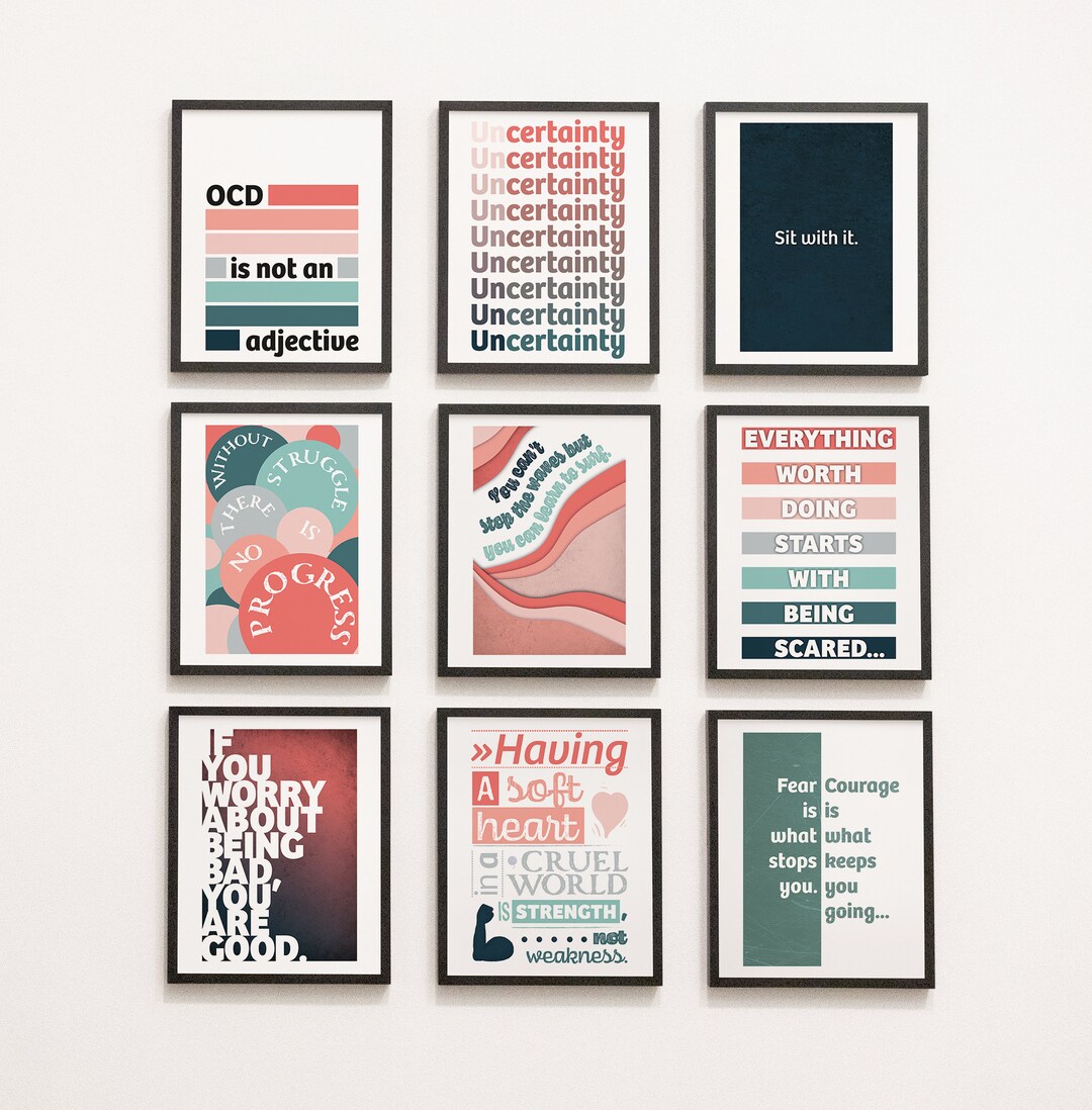 OCD Posters 9 Pack Digital Art Print A4 & A3 - Etsy