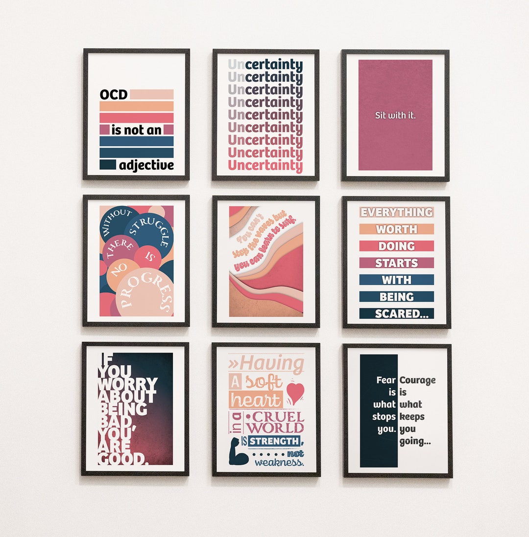 OCD Posters 9 Pack Digital Art Print A4 & A3 - Etsy